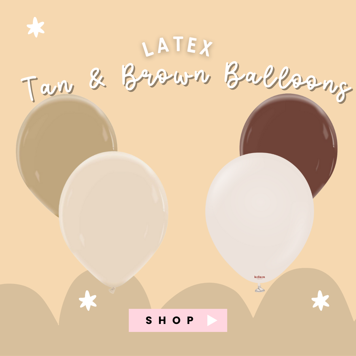 Tan & Brown Latex Balloons – California Balloons By Roxy